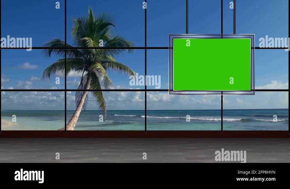 3D Virtual Studio Set Green Screen Background Stock Video Footage - Alamy