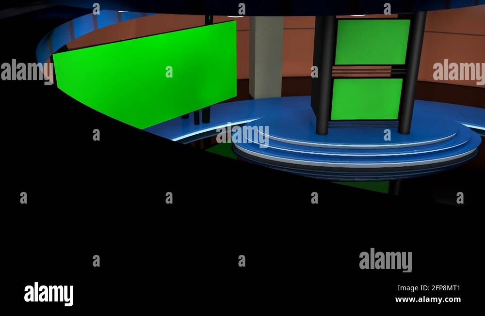 3D Virtual Studio Set Green Screen Background Stock Video Footage - Alamy