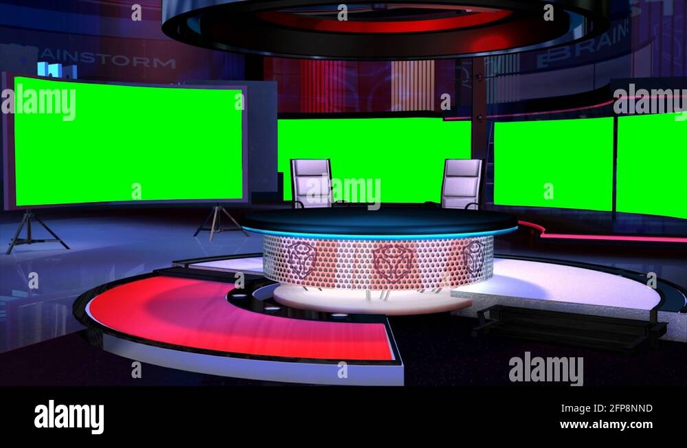 3D Virtual Studio Set Green Screen Background Stock Video Footage - Alamy
