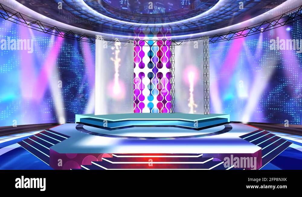 3d virtual news studio set Background Stock Video Footage - Alamy