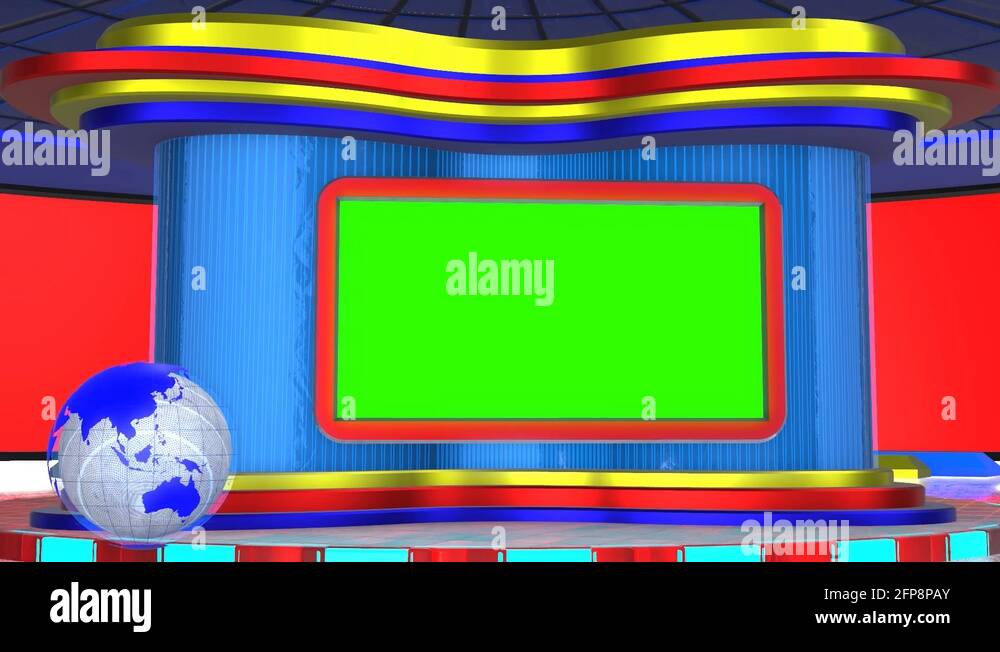 3D Virtual Studio Set Green Screen Background Stock Video Footage - Alamy
