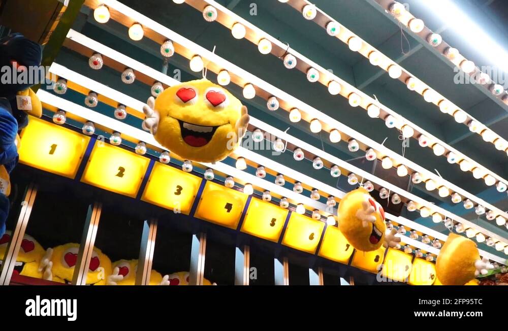 Pacific Park in the Santa Monica pier. Games, prizes, emojis Stock ...