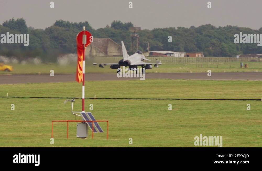 Euro fighter typhoon jet take-off from Royal Air Force Coningsby in ...