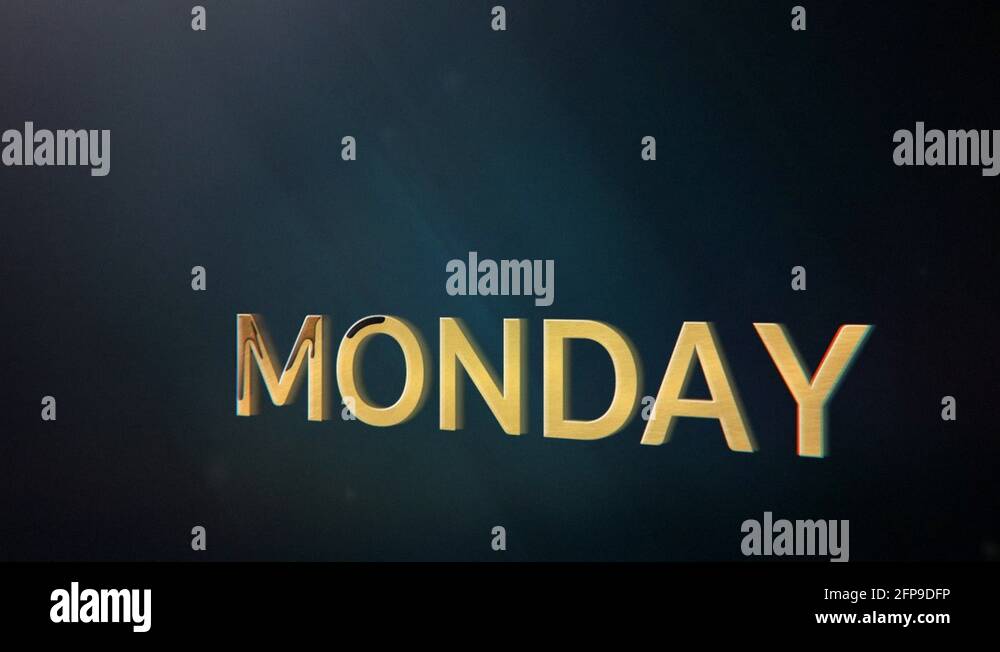 Luxurious days of the week presentation with motion in gold. Monday ...