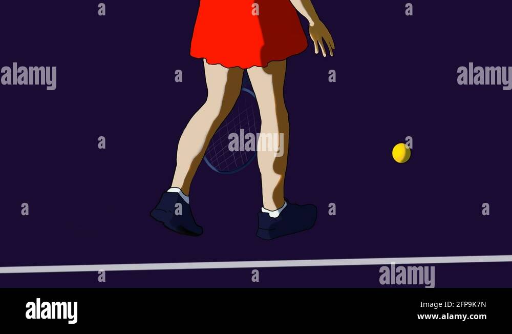 2d hand drawn animation of a female tennis player Stock Video Footage ...