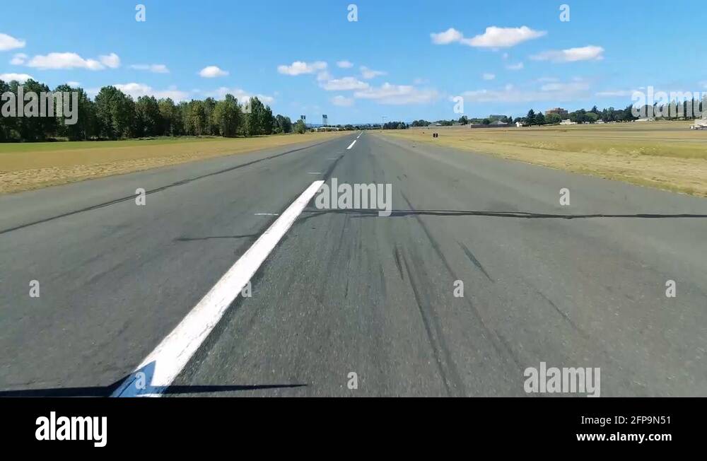 FRONT OF AIRPLANE POV TAKEOFF FROM RUNWAY Stock Video Footage - Alamy