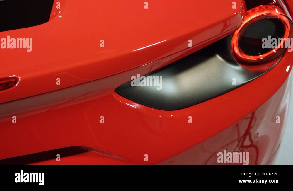 Sliding Shot of the Brake Lights on the Rear of a Ferrari 488 Stock ...