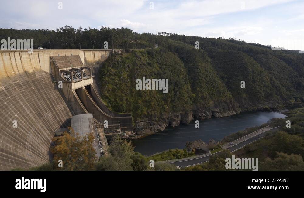 Castelo de Bode dam in Portugal Stock Video Footage - Alamy
