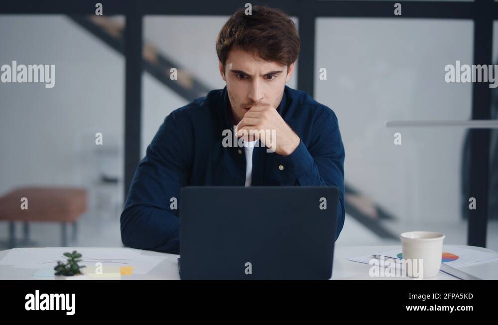 Man looking computer screen Stock Videos & Footage - HD and 4K Video ...