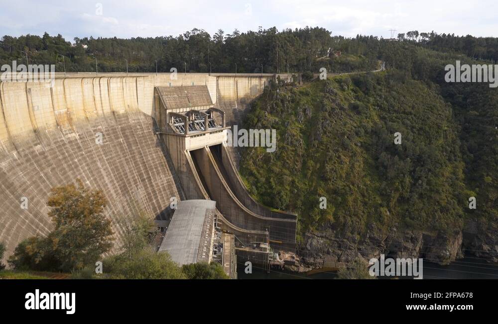 Castelo de Bode dam in Portugal Stock Video Footage - Alamy