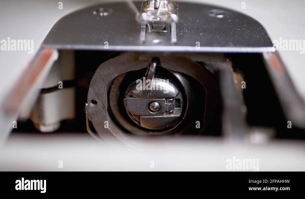 Mechanism of Operation of the Sewing Machine. Shuttle Hook System. Slow ...