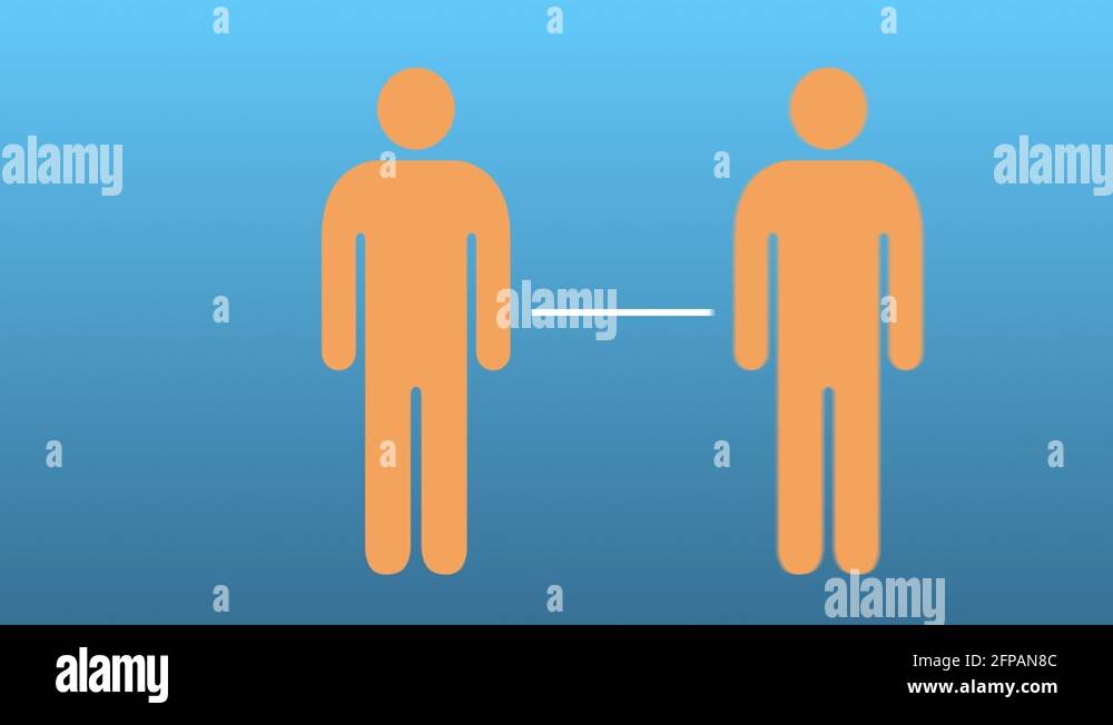 Loopable social distancing animation with keep a safe distance text ...