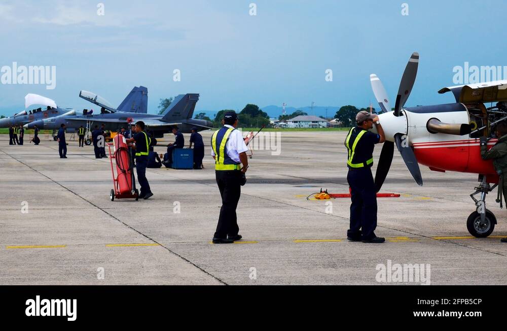 Pilatus PC-7 Turbo Trainer aircraft at Pangkalan Udara Butterworth ...