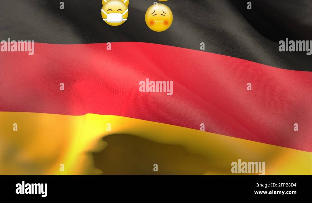 Animaton of the German flag over multiple icons falling Stock Video ...
