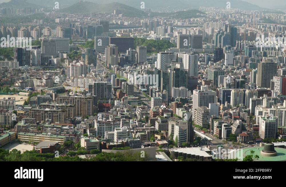 Seocho district in Seoul city daytime, tilt-up timelapse Stock Video Footage - Alamy