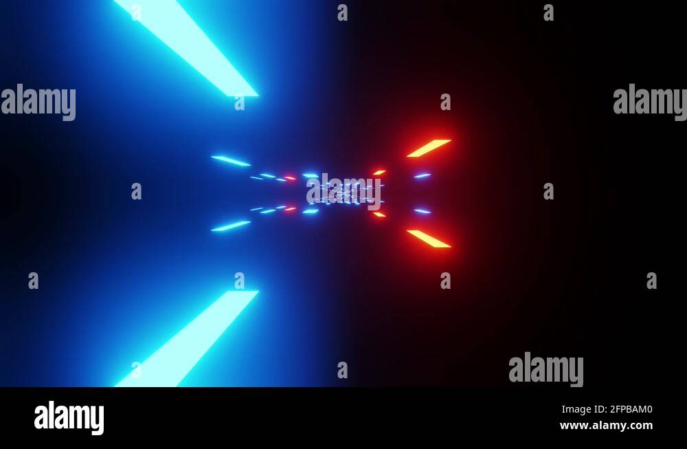 Fast forwarding motion graphics sci fi of bright neon teal and orange ...