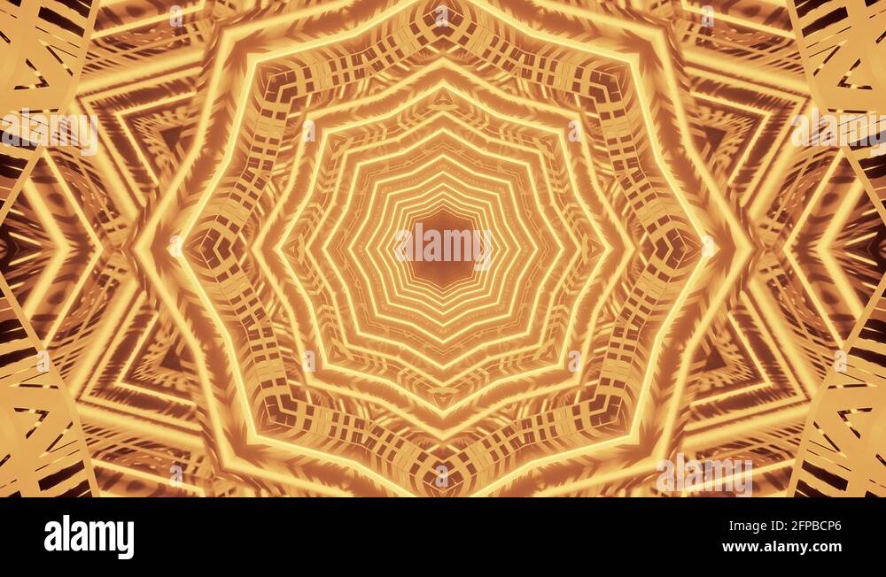 Motion graphics sci fi: golden octagon star design and patternements ...