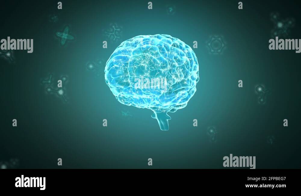 Animation of molecules and chemical elements floating and a 3D human ...