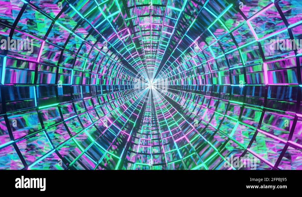 Motion graphics sci fi: fast stop and go oscillating colorful expanding ...