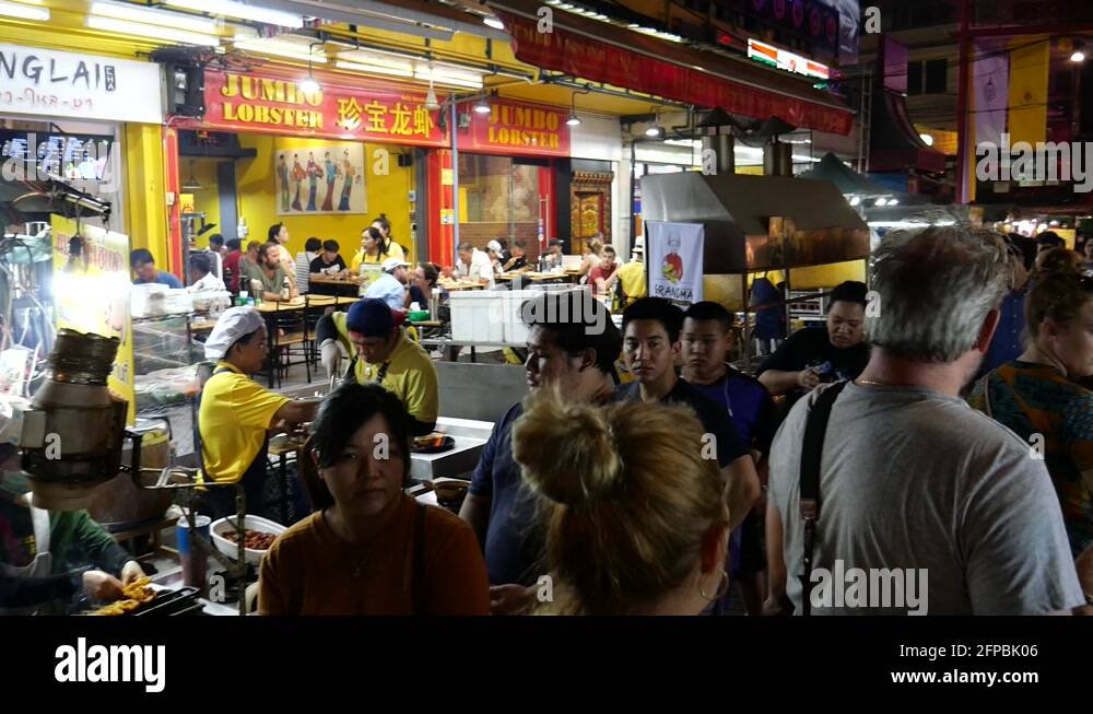 Crowd Street food in Bangkok's Chinatown Stock Video Footage - Alamy