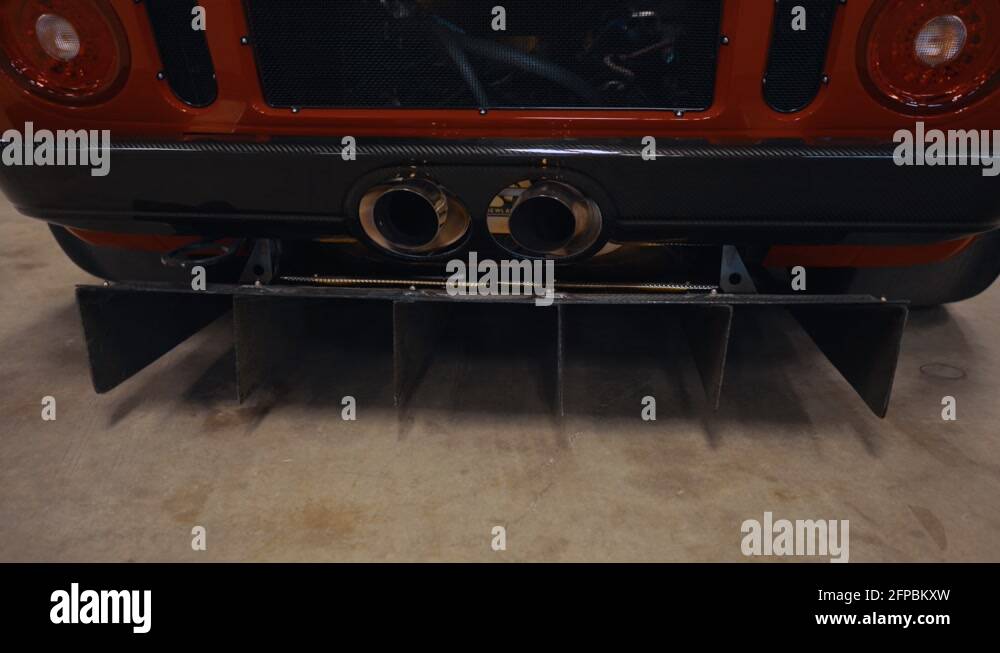 Arc Shot of the Rear End Splitter and Exhaust of Ford GT GT3 Stock ...