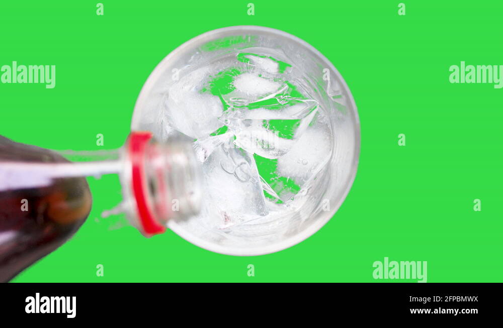 Chilled Cola Drink on Green Screen Chroma Key Stock Video Footage - Alamy