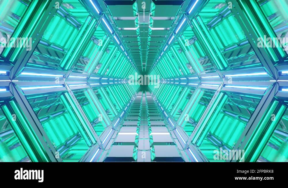 Motion graphics sci fi: fast oscillating teal and light green large ...