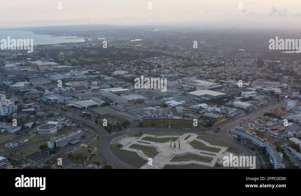 Empty and desolate Flag Square (Plaza de la Bandera) in downtown city ...