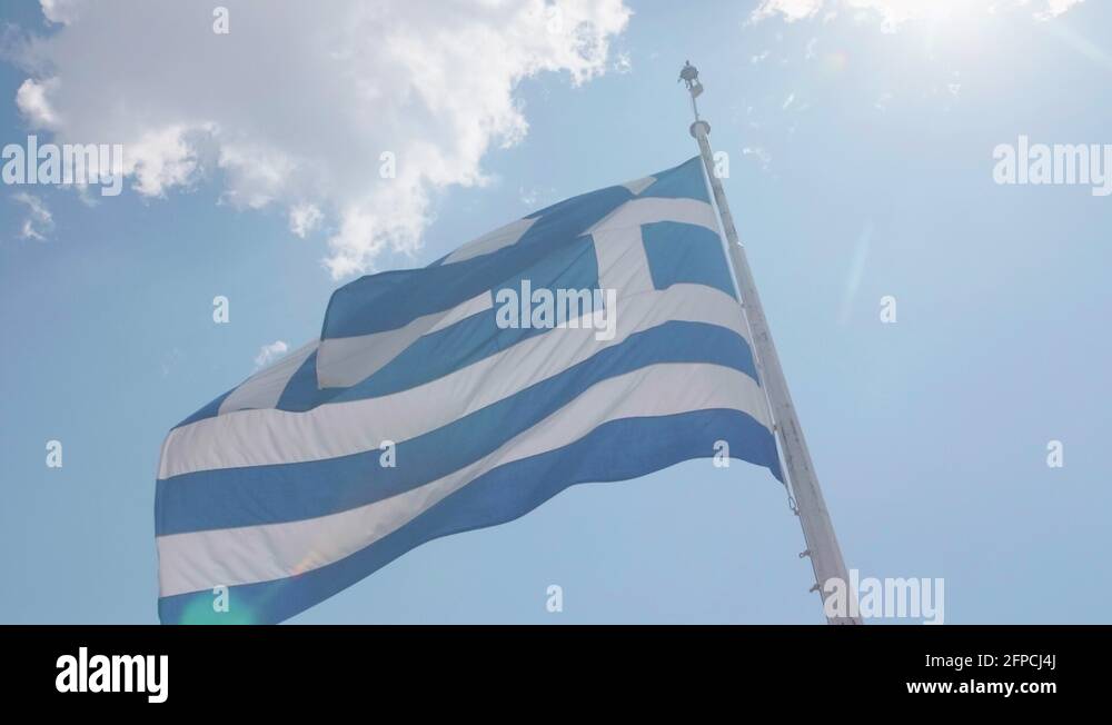 Greece greek flag flags flying summer Stock Videos & Footage - HD and ...