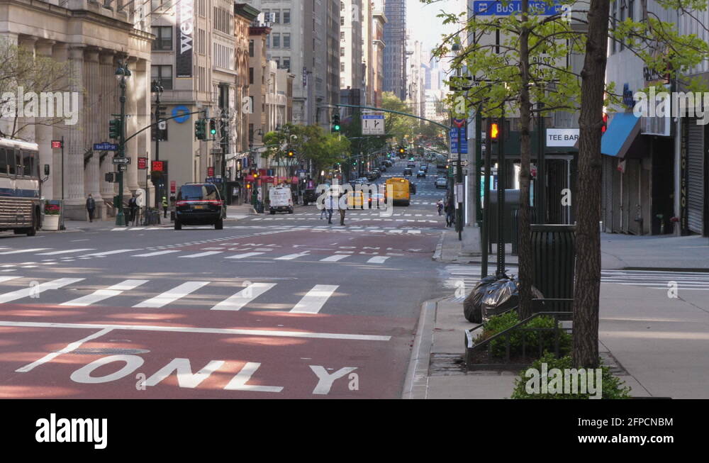 empty city times square, no people, midtown NYC 5 -25 -20 Stock Video ...