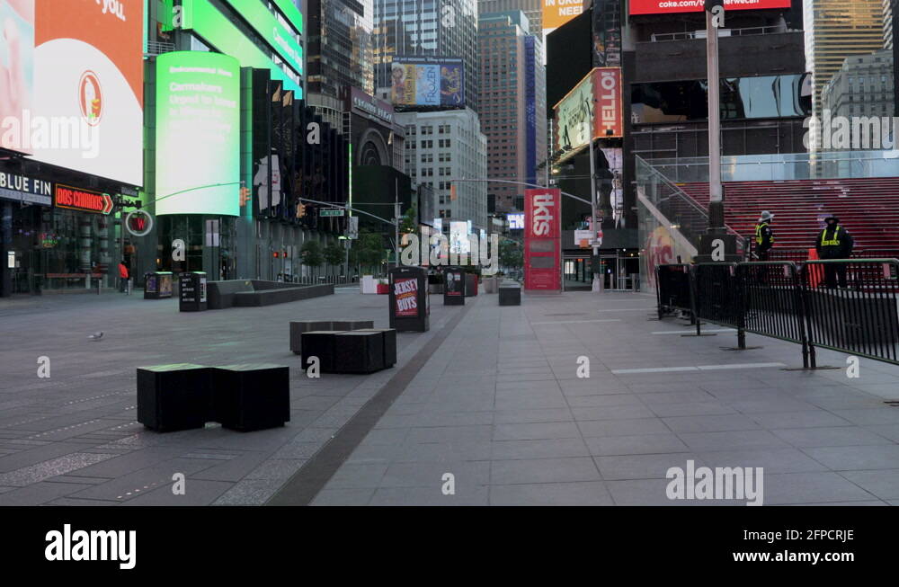 empty city times square, no people, midtown NYC 5 -25 -20 Stock Video ...