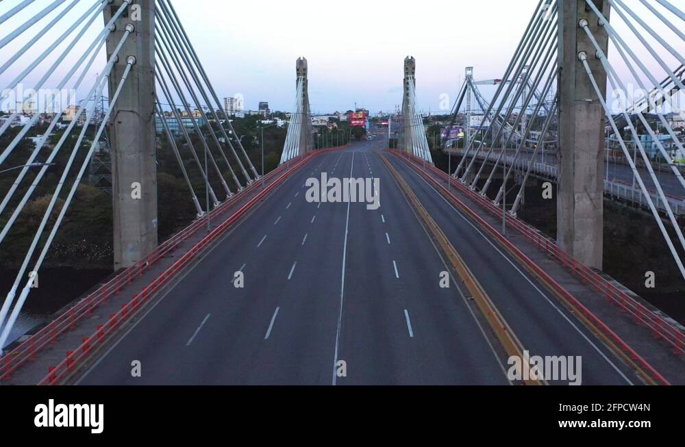 Empty, desolate and deserted Puente Juan Pablo Duarte bridge and ...