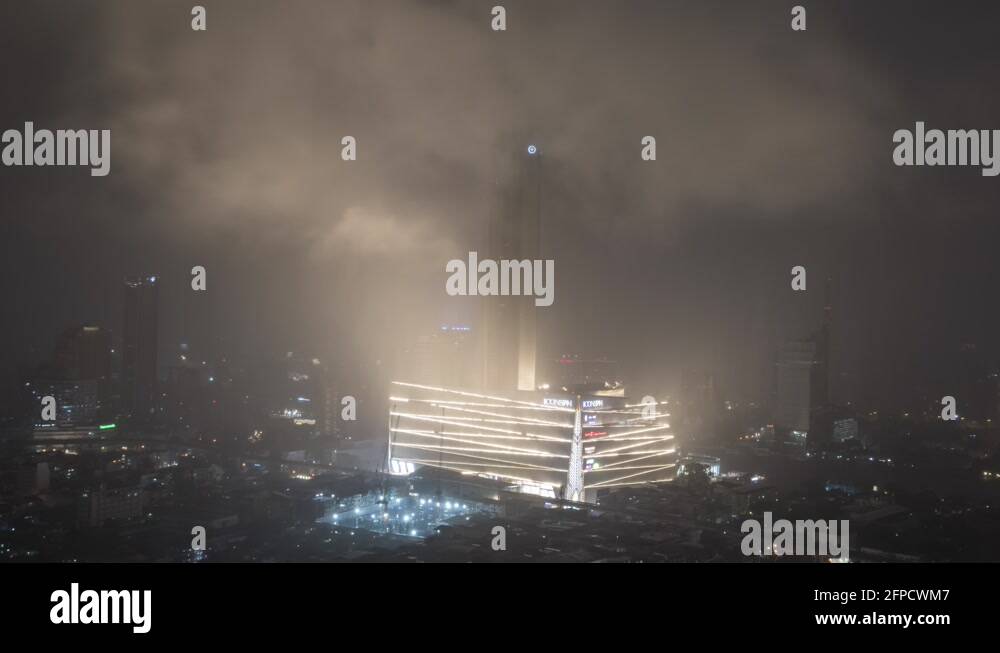 Rain cloud over Icon Siam, in Bangkok Thailand. Huge Mall in the rain ...