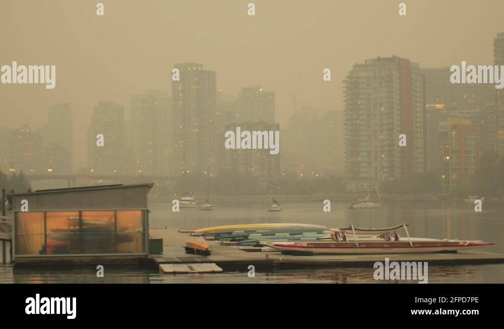 Smoke pollution in Downtown Vancouver Canada in 4K Stock Video Footage ...