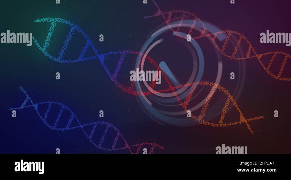 DNA and clock animation over gradient background Stock Video Footage ...