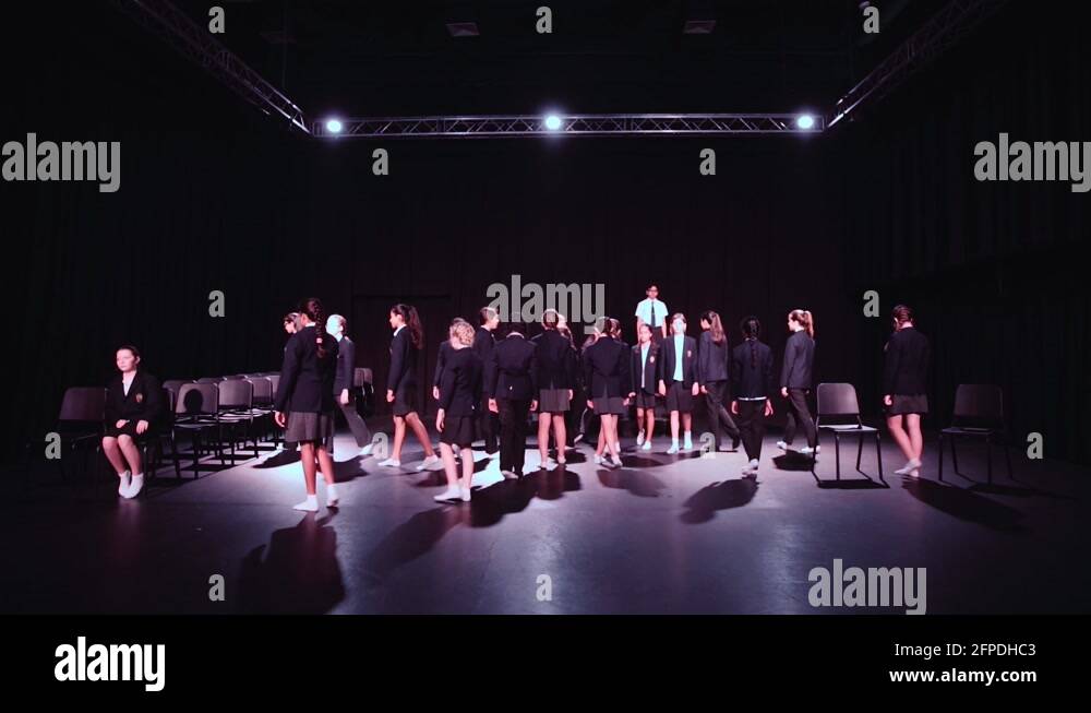 Creepy Scene During A Dramatic Stage Play Of Students At The School ...