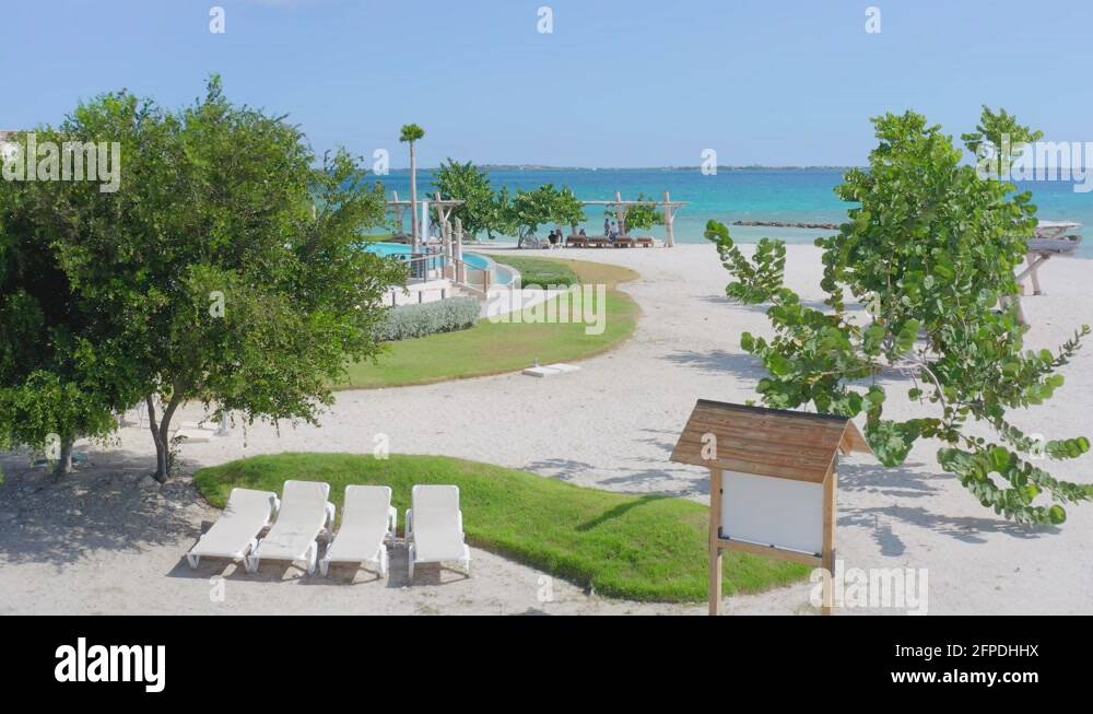 Fly over tourist resort structure at Puntarena Bani, Dominican Republic ...