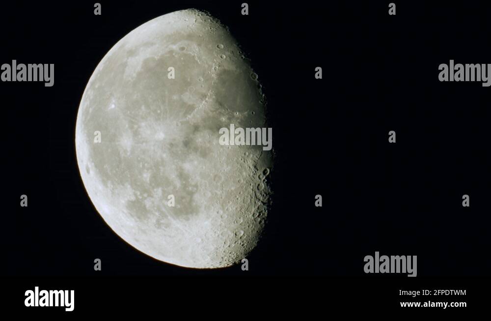 Moon phase close up waning gibbous with craters and terminator Stock ...