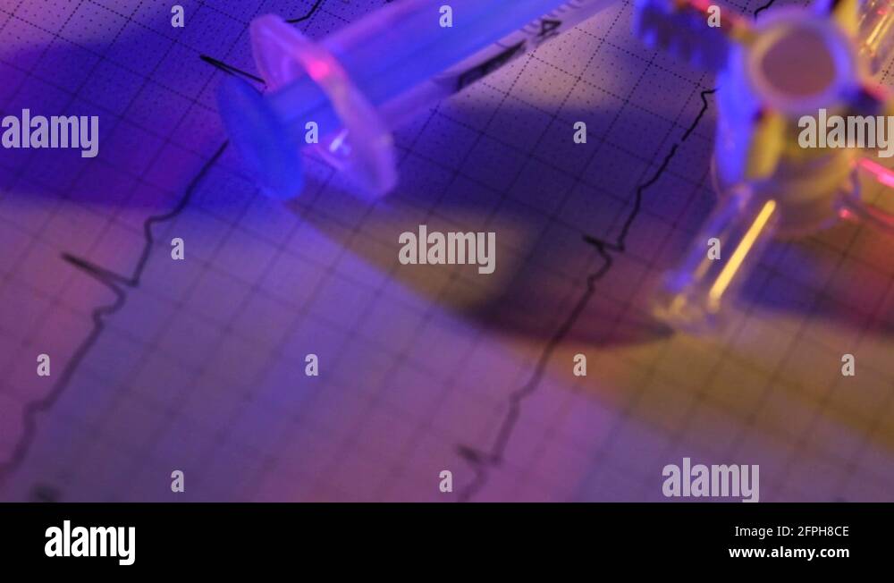 ecg heart monitor readout and iv components Stock Video Footage - Alamy