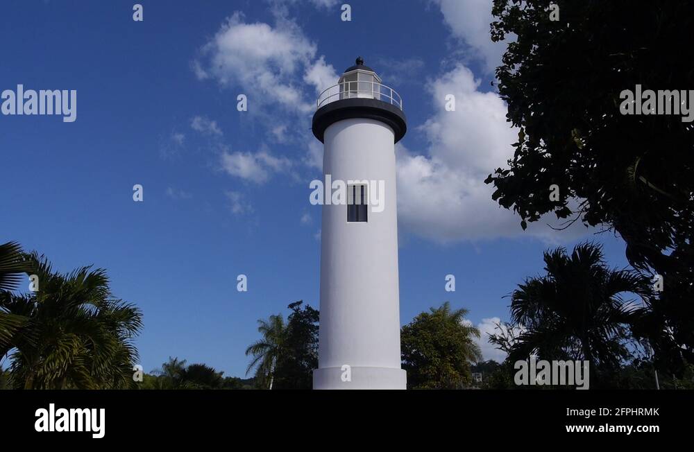 rincon light house beacon oceanfront seaside park puerto rico Stock ...