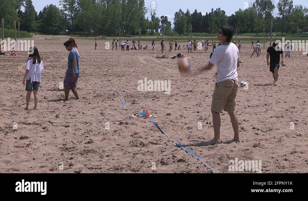 Scorching hot weather at Toronto beach with heat waves rising off the ...