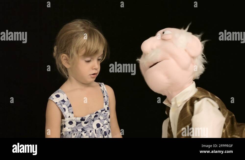 Little girl puppet sad play Stock Video Footage - Alamy