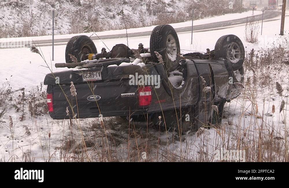 car accident scene snow storm blizzard highway police ambulance fire ...