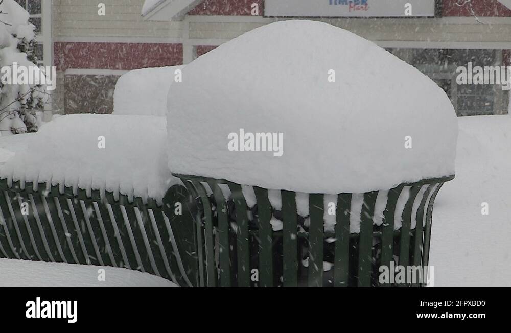 Blizzard and snow storm scenes from Canadian cold winter in Ontario ...