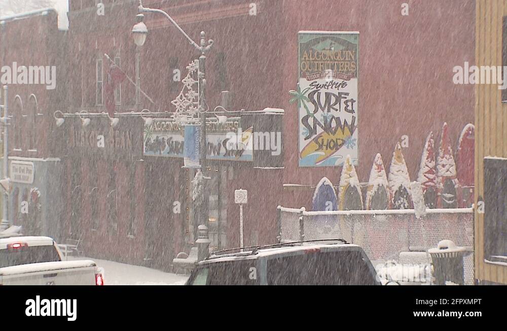 Blizzard and snow storm scenes from Canadian cold winter in Ontario ...