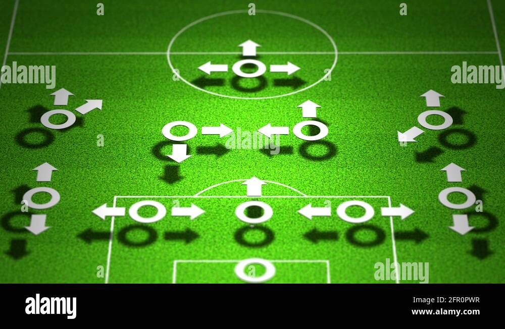 4K European Football Tactics 5-4-1 Standard Lineup Formation Stock ...