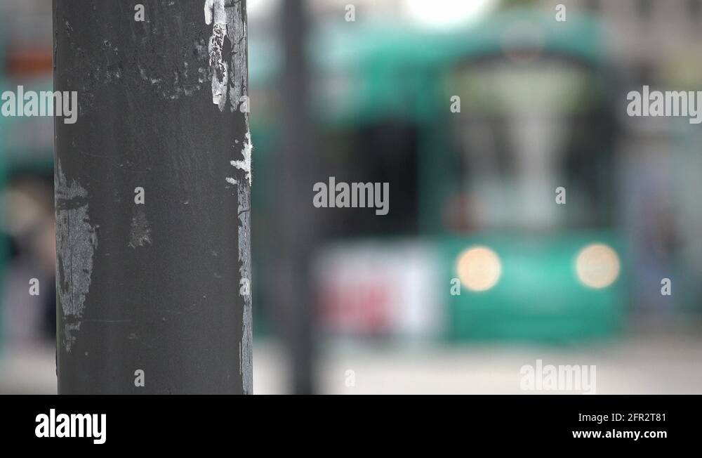 Background in city with train pulling up 4k Stock Video Footage - Alamy