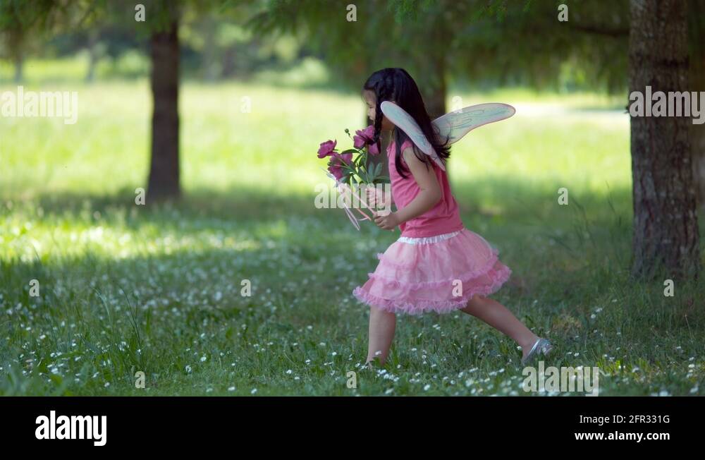 Girl in fairy princess costume running, shot on Phantom Flex 4K Stock ...