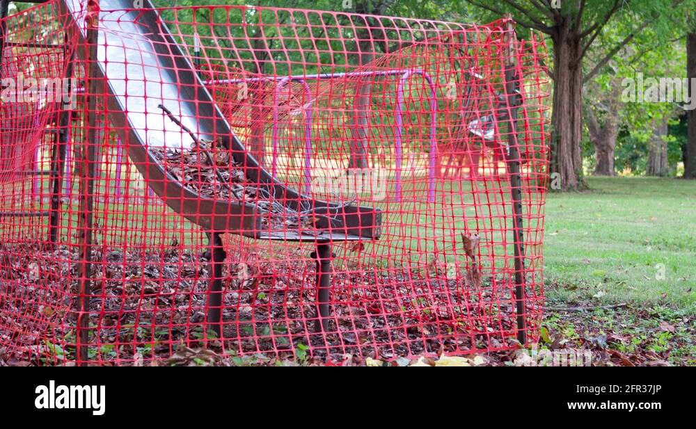 Playground slide blocked off and closed tilt shot 4k Stock Video ...