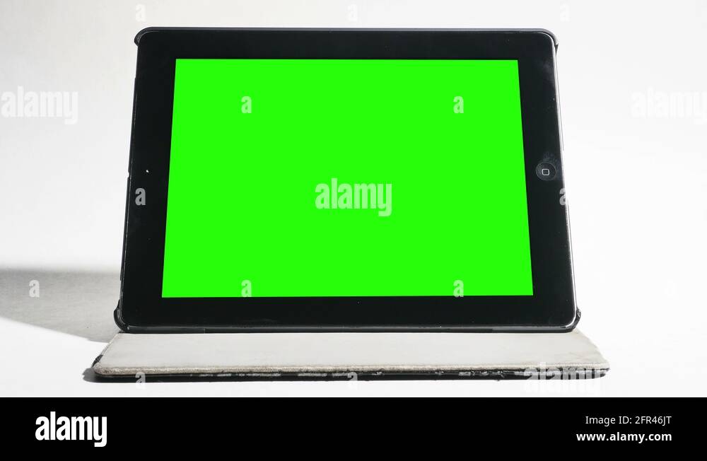 Smart Tablet with Green Screen Isolated on White, 4K Stock Video ...
